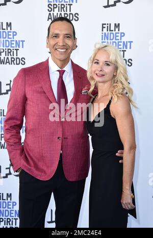 Michael Greyeyes, left, and Nancy Latoszewski arrive at the 37th Film ...