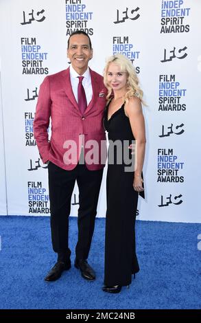 Michael Greyeyes, left, and Nancy Latoszewski arrive at the 37th Film ...