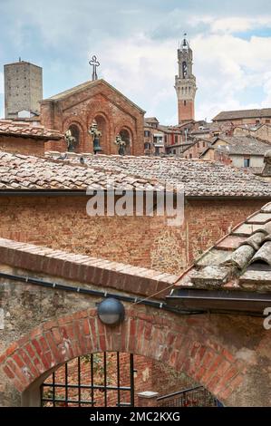 Aerial view on Siena Old town Stock Photo - Alamy