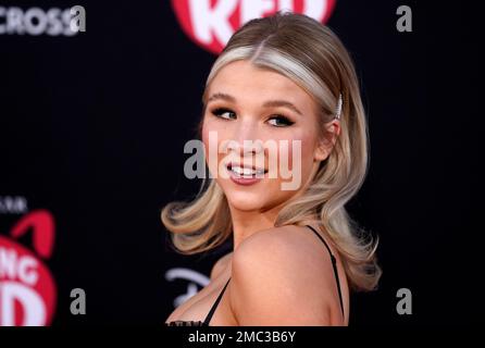 Ava Morse poses at the world premiere of the film "Turning Red ...