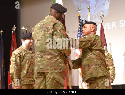 Lt. Col. Mark Sander, right, commander of the U.S. Army Medical ...