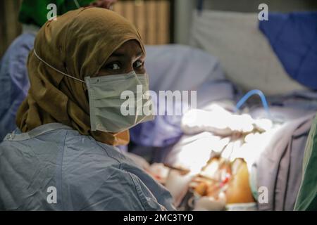 Doctors perform a repair surgery on a fistula patient who had ...