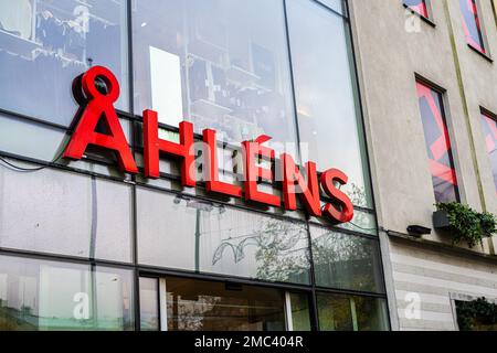 Gothenburg, Sweden - november 06 2022: Multihog street sweeper cleaning ...