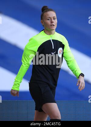 Match referee Rebecca Welch warming up before the Sky Bet Championship ...