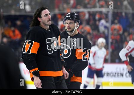 Philadelphia Flyers' Zack MacEwen in action during an NHL hockey game ...