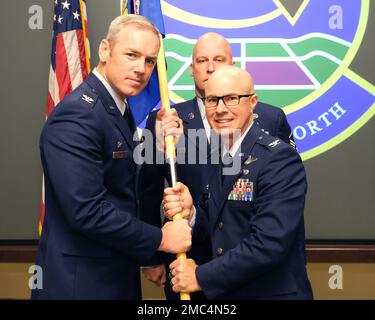 U.S. Army Col. Michael Coleman, Army Support Activity commander, greets ...