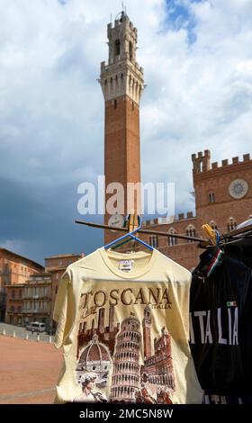 View on Torre del Mangia at Piazza del Campo, Siena, Italy Stock Photo ...