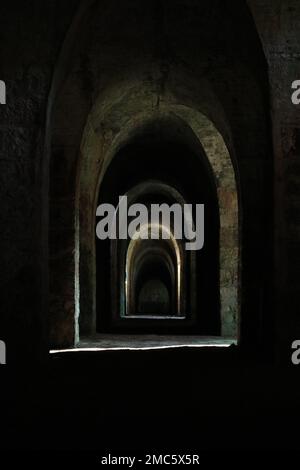 A view of an underground, stone room Stock Photo - Alamy