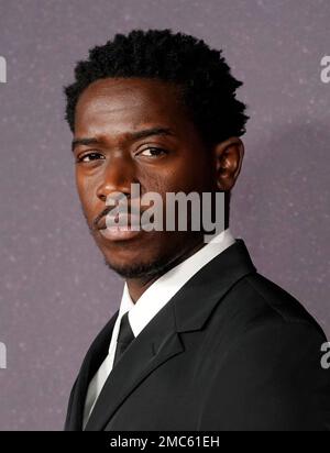 Damson Idris, star of "Snowfall," poses at the season five premiere of ...
