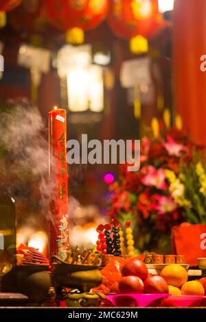 The presentations to the God in Sam Poo Kong Temple. Semarang ...