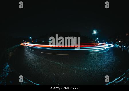 Slow shutter speed of a vehicle with a fisheye lens Stock Photo - Alamy