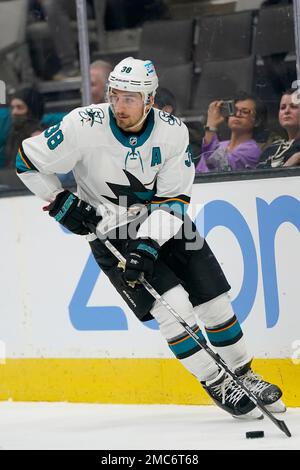 San Jose Sharks defenseman Mario Ferraro (38) against the Los Angeles ...