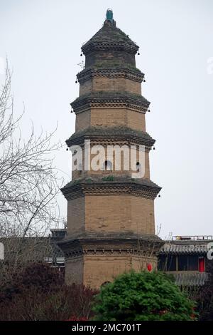 Chinese temple tower, Xi'an, Hszian, Shaanxi Province, China, Asia ...