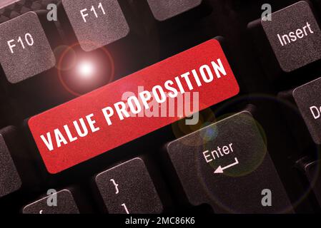 Conceptual display Value Proposition. Business showcase service make ...
