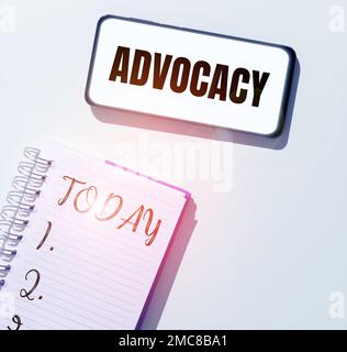 Text sign showing Advocacy. Word Written on Profession of legal ...