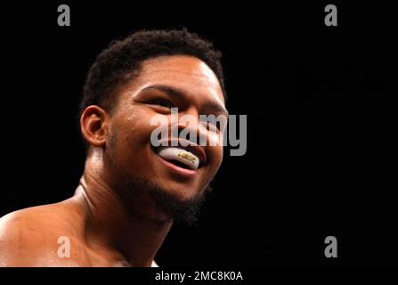 Matty Harris celebrates victory against and Jiri Surmaj in the first ...