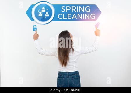 Inspiration showing sign Spring Cleaning. Conceptual photo practice of ...