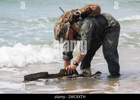 An explosive ordnance disposal technician with Marine Forces Special ...