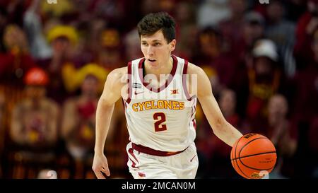 Iowa State guard Caleb Grill (2) looks to pass against TCU in an NCAA ...