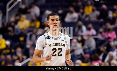 Michigan forward Caleb Houstan plays against San Diego State in the ...