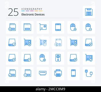 Devices 25 Blue Color icon pack including display. walkie talkie ...