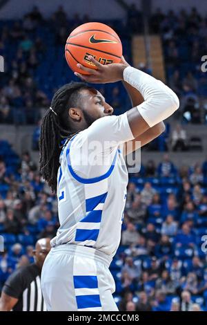 JANUARY 21, 2023: Saint Louis Billikens guard Yuri Collins (1) tries to ...