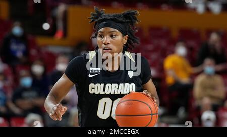 Colorado guard Jaylyn Sherrod (00) in the first half of an NCAA college ...