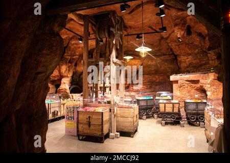 Interior of Candy miners sweet shop in Prague, Czech Republic Stock ...