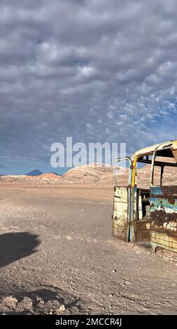 A view of the abandoned bus in Atacama desert Stock Photo - Alamy
