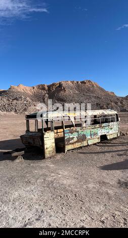 A view of the abandoned bus in Atacama desert Stock Photo - Alamy