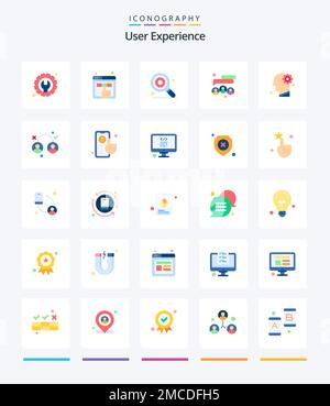 User Experience 25 Flat icon pack including ui. upload. web. target. male Stock Vector Image ...
