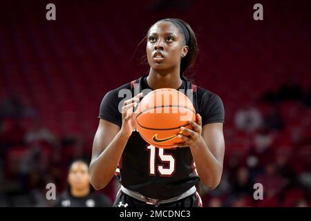 South Carolina forward Laeticia Amihere, right, drives past Kentucky ...