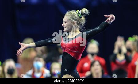 Northern Illinois' Emmalise Nock competes in the floor exercise during ...