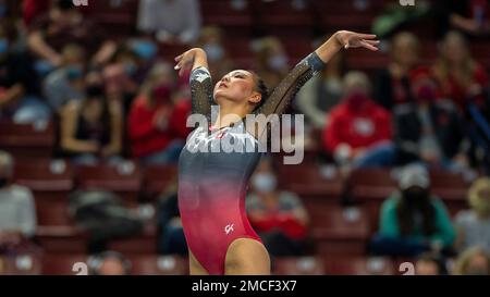 Utah gymnast Kara Eaker performs her beam routine during an NCAA ...