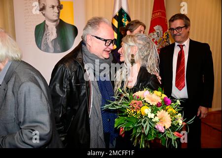 Heinz Rudolf Kunze und Sarah Lesch bei der Preisverleihung des Lessing ...