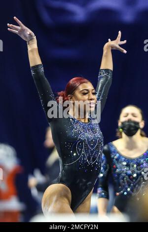 Florida's Nya Reed competes on the floor exercise during the NCAA women ...