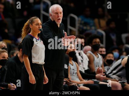 Referee Sha'Rae Mitchell during an NBA basketball game between the ...