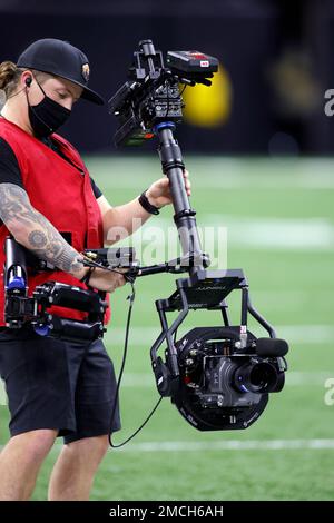 ESPN Monday Night Football Steadicam operator Clay Loveless operates an ...