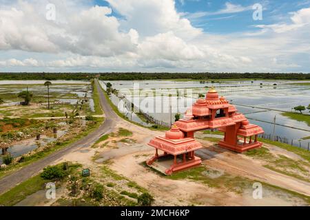 Gates a prelude to the temple among the rice fields. Sri Lanka Stock ...
