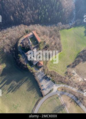 Morfasso, Piacenza, Emilia Romagna, Italy Drone view of Our Lady of ...