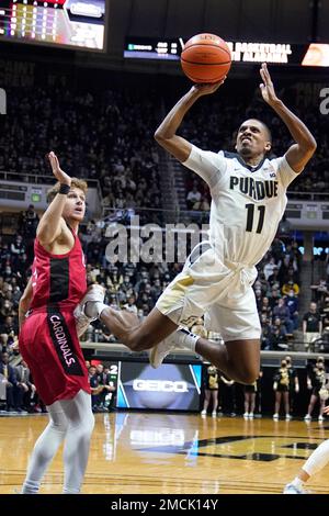 Purdue's Isaiah Thompson (11) shoots over Omaha's Wanjang Tut (13 ...