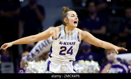 Kansas State guard Emilee Ebert during an NCAA college basketball game ...