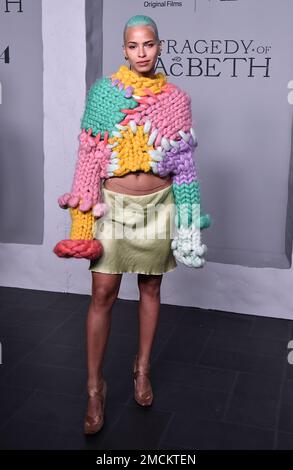 Kota Eberhardt arrives at the premiere of "The Tragedy of Macbeth" at ...