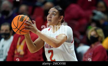 Maryland forward Mimi Collins (2) shoots the ball during the first half ...