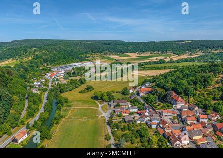 The Tauber Valley around Gamburg from above Stock Photo - Alamy