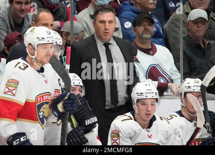Florida Panthers interim head coach Andrew Brunette watches against the ...
