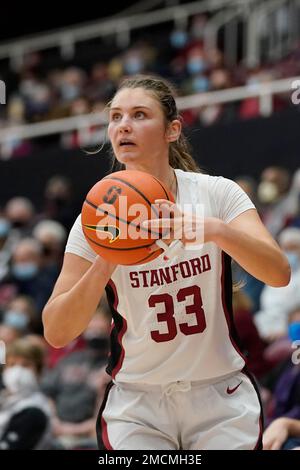 Stanford guard Hannah Jump (33) shoots against Santa Clara during the ...