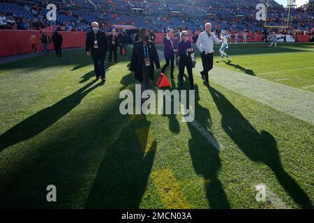 Detroit Lions owner Sheila Ford Hamp and her husband Steve walk on the ...