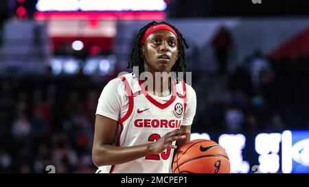 Georgia guard Que Morrison (23) makes a basket over Texas A&M center ...
