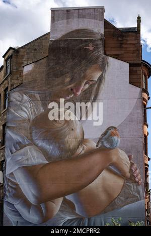 St Enoch and St Mungo Mural Stock Photo - Alamy